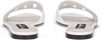 Dolce & Gabbana Logo Embossed Sandals - White