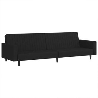 vidaXL Schlafsofa 2-Sitzer Schwarz Samt - Vidaxl