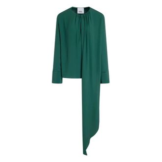 Erika Cavallini Semi Couture Cr&ecirc;pe-de-Chine-Bluse - - Blouses & Shirts - Damen - Gr&uuml;n - L