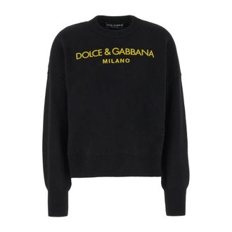 Dolce & Gabbana Logo-Print Cashmere Pullover - - Knitwear - Damen - Schwarzk - M