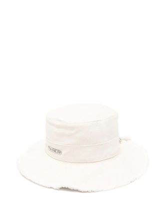 Jacquemus Le Bob Artichaut frayed logo bucket hat - Tons neutres