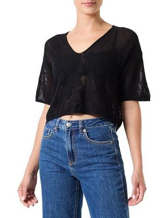 Benetton Maillot col V M/M 103cd401m Sweater, Noir, XL Femme