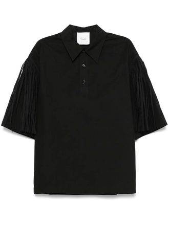 Nanushka polo à franges - Noir