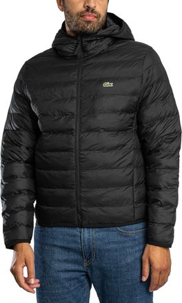 Lacoste Logo Puffer Jacke, Schwarz