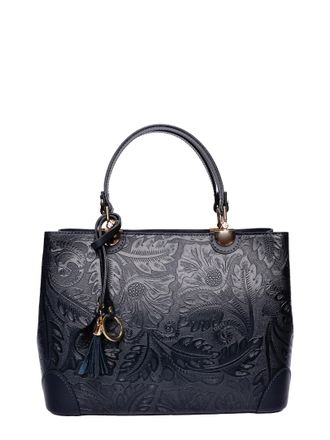 Anna Luchini Blau Rindsledertasche