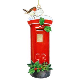 Gisela Graham Gislea Graham London Briefkasten mit Vogel, Weihnachtsbaumschmuck