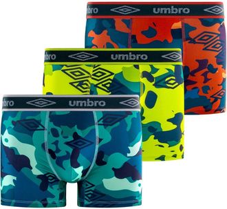 Umbro Herren-Boxershorts, Sport, Boxershorts f&uuml;r Herren, atmungsaktiv und dehnbar (3 St&uuml;ck), Rot/Gelb/Blau/Schwarz, XXL