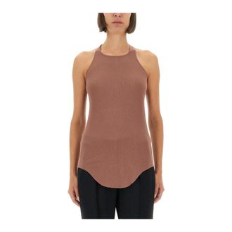 Rick Owens D&eacute;bardeur c&ocirc;tel&eacute; &agrave; col montant Lilies - Femme - Tops - Rose - Taille: 42 FR