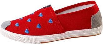 Generic Chaussures d&eacute;contract&eacute;es en toile pour femme - Printemps et automne - Confortables et d&eacute;contract&eacute;es - Chaussures &agrave; nouer, Rouge, 38.5 EU