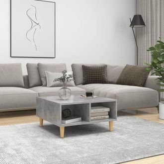 vidaXL Vidaxl - Table basse gris b&eacute;ton 60x60x30 cm bois ding&eacute;nierie