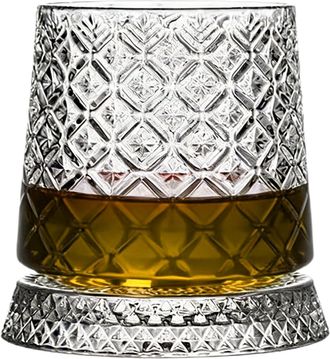 Generico Whiskygl&auml;ser-Set mit rotierendem Design, mit antikem Drehfu&szlig; f&uuml;r Whiskyglas, Kaffeetasse und Becher f&uuml;r Bourbon oder Cocktails, f&uuml;r M&auml;nner, Papa, Ehem