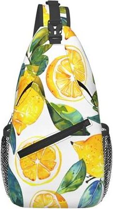 Generic Sacoche Homme Bandouliere Fruits d&eacute;t&eacute; color&eacute;s Le-Mon L&eacute;ger Sacs &agrave; Bandouli&egrave;re Antivol Cross Body pour Homme Camping Femme