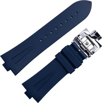 Generic 25 mm * 8mm Gummi -Silikon -Uhrband für Übersee Uhr BNAD Schwarz Blau wasserdichtes Sportgurt Uhrengurt