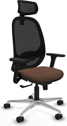 Piqueras y Crespo Callcenter-Stuhl mit 3D-Armlehnen, h&ouml;henverstellbarer Lendenwirbelst&uuml;tze und h&ouml;henverstellbarem Kopfteil und Neigungsverstellung, ausgestattet mit 3 P