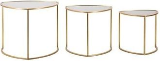 Dmora Couchtisch Laetitia 60x60x50h cm Gold, abgerundete Ecken