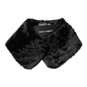 Dolce & Gabbana Femme, Accessoires, Noir, Taille: ONE Size &Eacute;charpe col enveloppant en fourrure dagneau