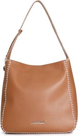 Cafènoir Sac avec motif denfilage et bandoulière réglable, pour femme, couleur cuir, taille unique, cuir, Taille unique