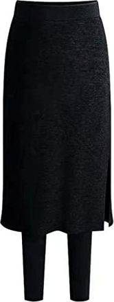 ORANDESIGNE Femmes R&eacute;tro Jupe Midi Filles Crayon Vintage &Eacute;lasticit&eacute; Jupe Mi-Longue Taille Haute en Patchwork Jupe Pliss&eacute;e Culotte Automne Hiver A Noir L