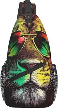 Generic Sac &agrave; dos Coolasta Lion avec lunettes - Sac &agrave; bandouli&egrave;re de voyage pour homme - Sac &agrave; dos de randonn&eacute;e