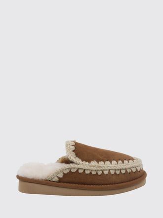 Mou Mules Eskimo en daim avec coutures contrastantes et semelle en EVA