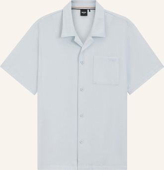 HUGO BOSS Strand-Oberteil Relax_Shirt Regul&auml;r blau
