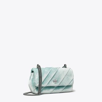Tory Burch Damen Kira Mini Bag aus drapiertem Samt mit Umschlag