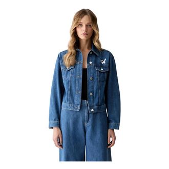 Karl Lagerfeld Femme, Vestes, Bleu, Taille: 36 FR Ikon Denim Jacket