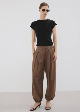 Mango Pull en maille de coton manches courtes noir - Femme - XXS - MANGO