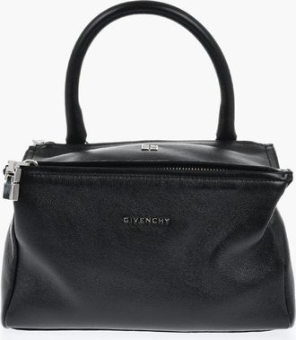 Givenchy Tasche PANDORA aus geh&auml;mmertem Leder mit Logo in Silberoptik Givenchy