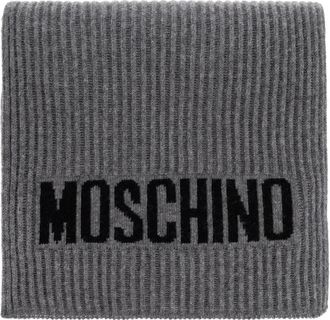 Moschino Schal mit Logo - - Accessories - unisex - Grau - ONE SIZE