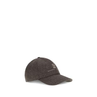 Brunello Cucinelli BRM038P9850CVE31BB Fleece Wool Baseball Cap - Brown