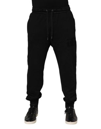 Dolce & Gabbana Mens Cotton Drawstring Jogger Black