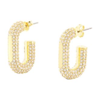 Paco Rabanne Crystal Paved Earrings - Gold