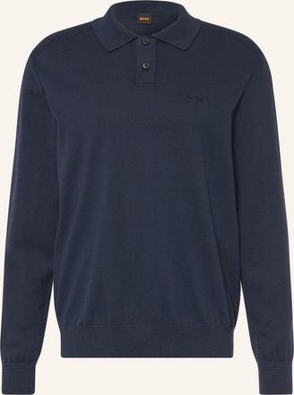 HUGO BOSS Strick-Poloshirt Asac blau