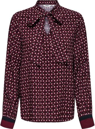 Only Onlveda Border L/S Bow Top WVN