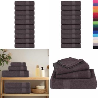 vidaXL Duscht&uuml;cher 10 Stk. Anthrazit 70x140 cm 360 g/m&sup2; 100% Baumwolle - Vidaxl