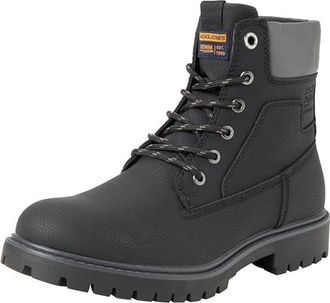 Jack & Jones Bestseller A/S Jfwfinius Pu Nubuck Bateau Bottines à lacets en polyuréthane Homme, Anthracite, 42 EU