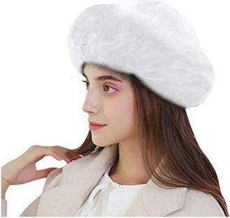 Generic Chapeau mongol chaud pour femme - Cache-oreilles - Solide - Pour lhiver - En laine &eacute;paisse - Casquette de baseball A S, blanc, Taille unique