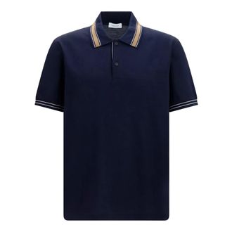 Ferragamo Polohemd aus Baumwoll-Piqu&eacute; - - Tops - Herren - Blau - S