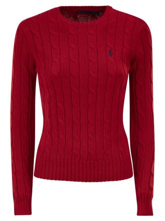Polo Ralph Lauren Pull ras du cou en maille torsad&eacute;e de coton