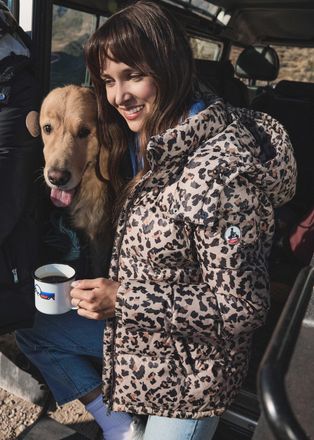 Jott Doudoune Grand Froid esprit puffer Leopard beige Prague print - Taille XL