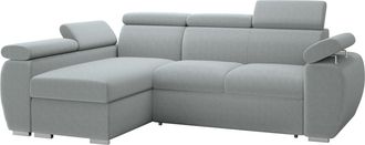 Mirjan24 Ecksofa Boston Mini, Eckcouch mit Schlaffunktion und Bettkasten, Polsterecke mit Einstellbare Kopfst&uuml;tzen, L-Sofa, Polstergarnitur, Wohnlandschaft (Pa