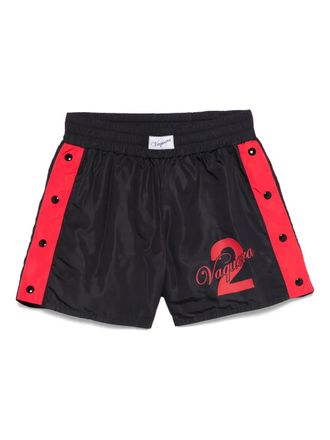 Vaquera short &agrave; boutons pression - Noir