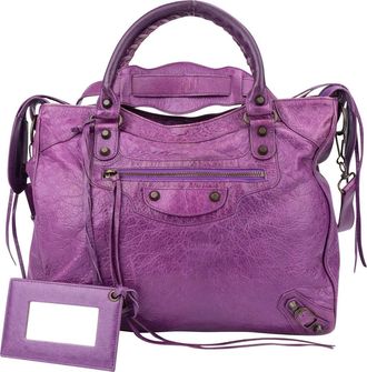 Balenciaga Crossbody Bags - Balenciaga Purple Leather Classic City Handbag - Gr. unisize - in Orange - f&uuml;r Damen