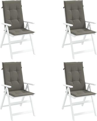 vidaXL Vidaxl - Hochlehner-Auflagen 4 Stk. Melange Dunkelgrau 120x50x4 cm Stoff