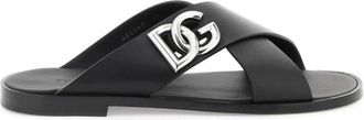 Dolce & Gabbana Homme, Chaussures, Noir, Taille: 40 EU DG Logo Slide Sandales
