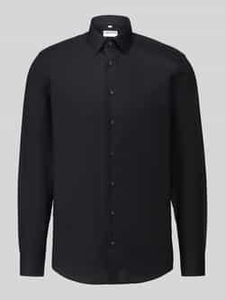 Jake*s Slim Fit Businesshemd mit abgerundetem Saum