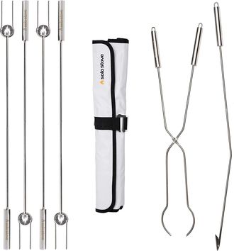 Solo Stove Grillspieße und Werkzeug für Feuerschale | Accessoire Set für Feuerstelle und Lagerfeuer, Inkl. 4x Grillspieße (91,5 cm) mit Aufbewahrungstasche, Zang