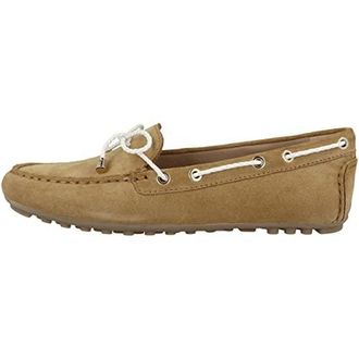 Geox Femme D Leelyan C Mocassins, Caramel/White, 38 EU