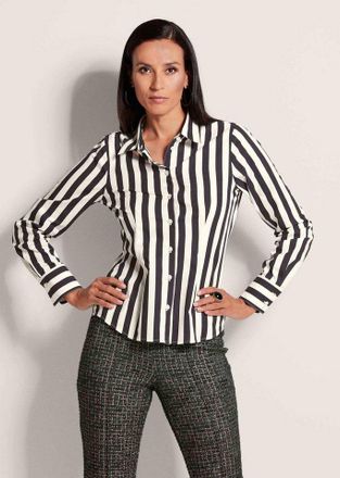 Madeleine Langarmbluse Gestreifte kontraststarke Hemdbluse